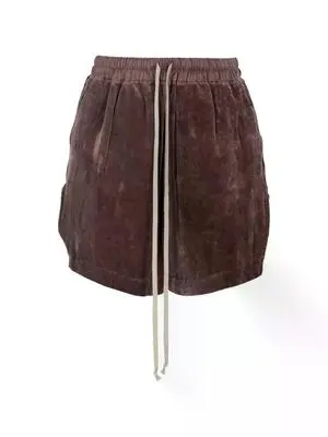 Rick Owens Velvet Drawstring Mini Shorts