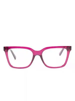 Moschino Logo-lettering Square-frame Glasses - Pink