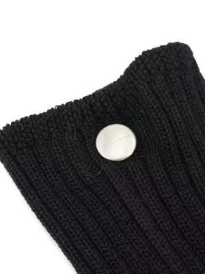 Rick Owens Ribbed-knit Cut-out Gloves