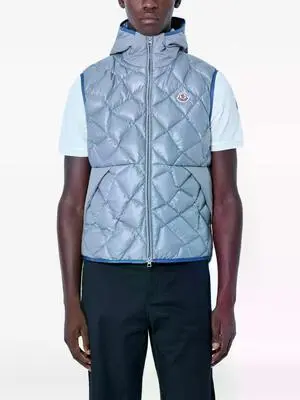 Moncler Quilted Hooded Gilet - Grey
