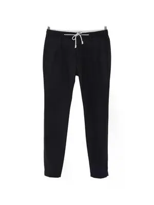 Eleventy Drawstring-waist Pleated Trousers - Black
