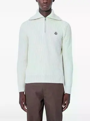 Moncler Half-zip Ribbed Sweater - White