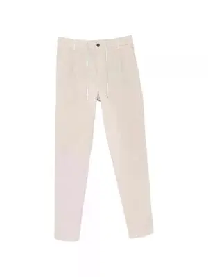 Eleventy Pleated Drawstring-waist Trousers - Neutrals