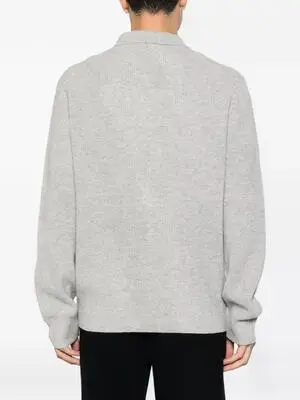SAMSOE SAMSOE Ribbed-knit Quarter-zip Polo Shirt