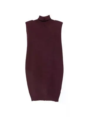 TWINSET TWINSET Sleeveless Turtleneck Dress With Padded Shoulders Red