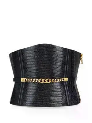 Elisabetta Franchi Bustier-style Leather Belt - Black