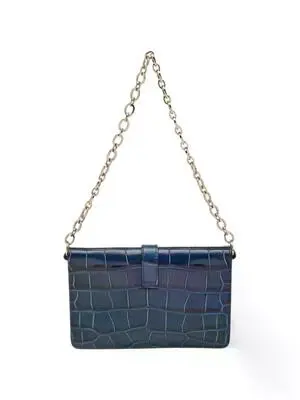 Furla Greta Croc-embossed Chain Clutch Bag