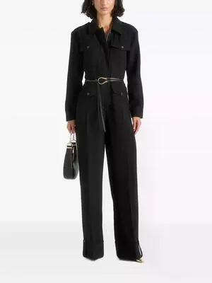 Manière De Voir Ruby In Tailored Crepe Belted Utility Jumpsuit