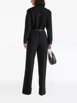Manière De Voir Ruby In Tailored Crepe Belted Utility Jumpsuit
