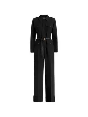 Manière De Voir Ruby Tailored Belted Utility Jumpsuit - Black