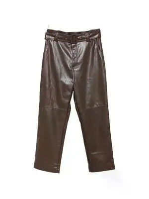 TWINSET Belted Faux-leather Trousers