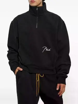 Rhude Classique Logo-embroidered Quarter-zip Sweater