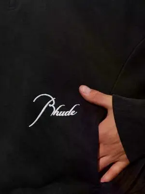 Rhude Classique Logo-embroidered Quarter-zip Sweater