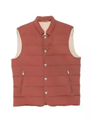 Eleventy Quilted High-neck Gilet - Red
