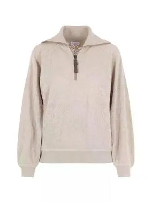Brunello Cucinelli Pointelle-knit Half-zip Sweatshirt