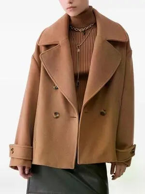 Liu Jo Short Double-breasted Wool Blend Coat