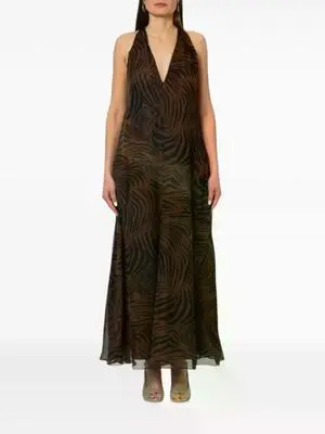 Max Mara Zebra-print Maxi Dress