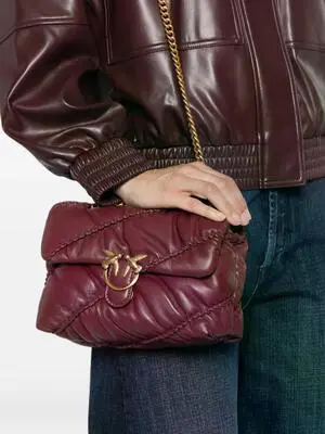 Pinko Mini Love Birds Quilted Leather Shoulder Bag