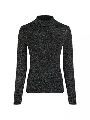 KARL LAGERFELD Karl Lagerfeld Sequin Embellished Mock Neck Top