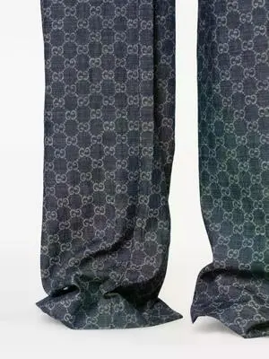 Gucci Gg Cotton Denim Jacquard Pants
