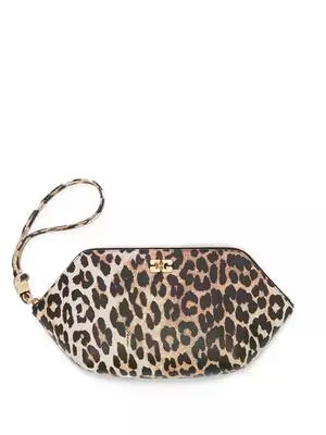 GANNI Bou Make-up Pouch In Grained Leopard