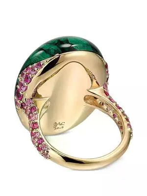 ANABELA CHAN Peacock Malachite Pebble Ring