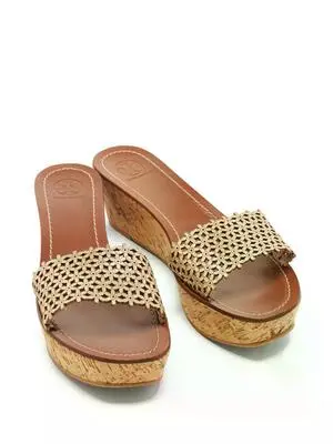 Tory Burch Leather Wedge Sandals
