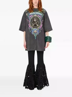 Moschino Teddy Bear Print T-shirt Dress - Grey