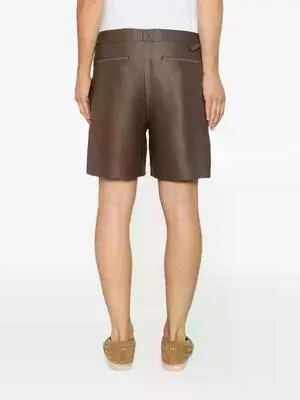 GOD'S TRUE LINEN Cocoa Side-buckle Shorts