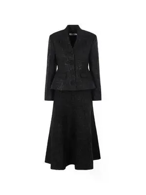 SELF-PORTRAIT Bouclé-knit Midi Dress