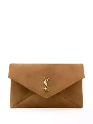 Saint Laurent Cassandre Large Envelope Pouch In Suede