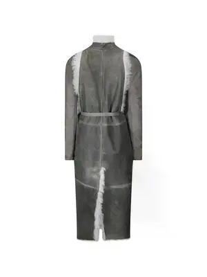 Rick Owens Cyclops Shearling-trim Leather Coat