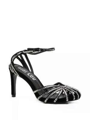 BIBI LOU Crystal-embellished Caged Stiletto Sandals - Black