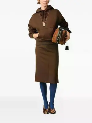 AMI Paris Cotton Hoodie With Embossed De Coeur - Brown