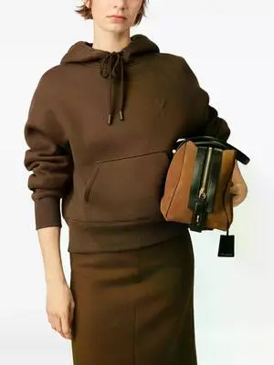 AMI Paris Cotton Hoodie With Embossed De Coeur - Brown