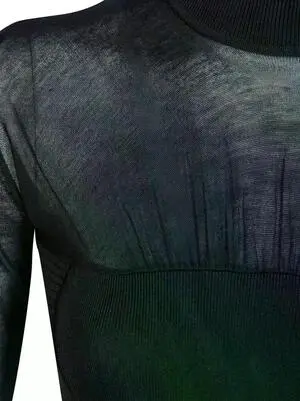 Elisabetta Franchi Sheer-panel High-neck Bodysuit - Black