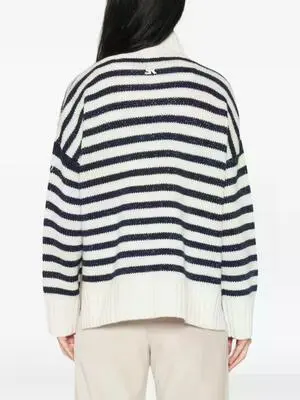 ERMANNO FIRENZE Floral-appliqué Striped Sweater