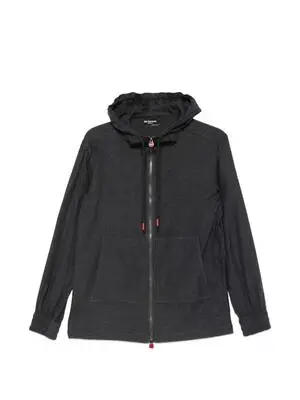 Kiton Zip-up Hoodie With Drawstring Hood - Grey