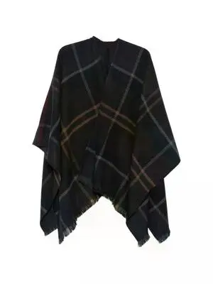 Barbour Shadow Classic Tartan Fringed Poncho