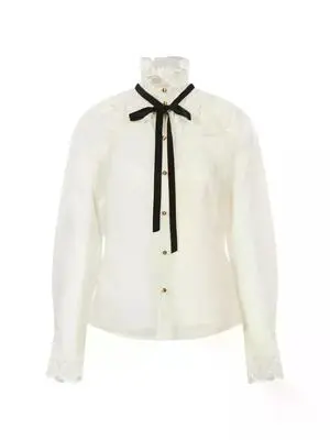 Zimmermann Lace-trim Pussy-bow Shirt