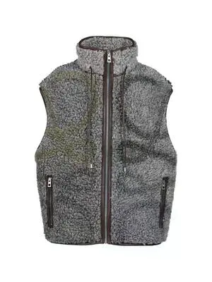 Loewe Anagram-intarsia Shearling-effect Vest - Grey