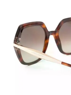 Carolina Herrera Geometric-frame Tortoiseshell-effect Sunglasses
