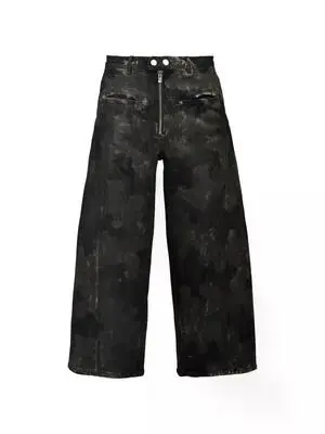 FILTH Waxed Baggy-cut Trousers - Black