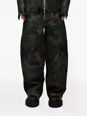 FILTH Waxed Baggy-cut Trousers