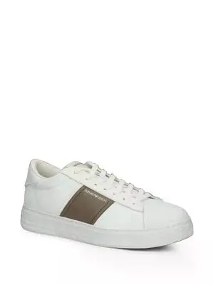Emporio Armani Constrasting-panel Leather Sneakers