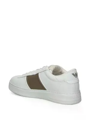 Emporio Armani Constrasting-panel Leather Sneakers