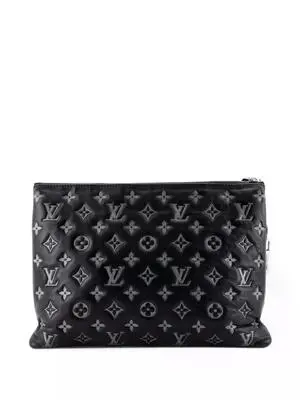 LOUIS VUITTON Coussin Bag Denim Printed Monogram Embossed Lambskin Mm Crossbody Bag
