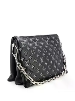 LOUIS VUITTON Coussin Bag Denim Printed Monogram Embossed Lambskin Mm Crossbody Bag