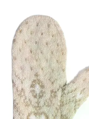 Khaite Christel Mittens In Ecru Multi