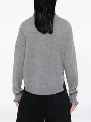 CIRCUS HOTEL Stud-embellished Long-sleeve Sweater